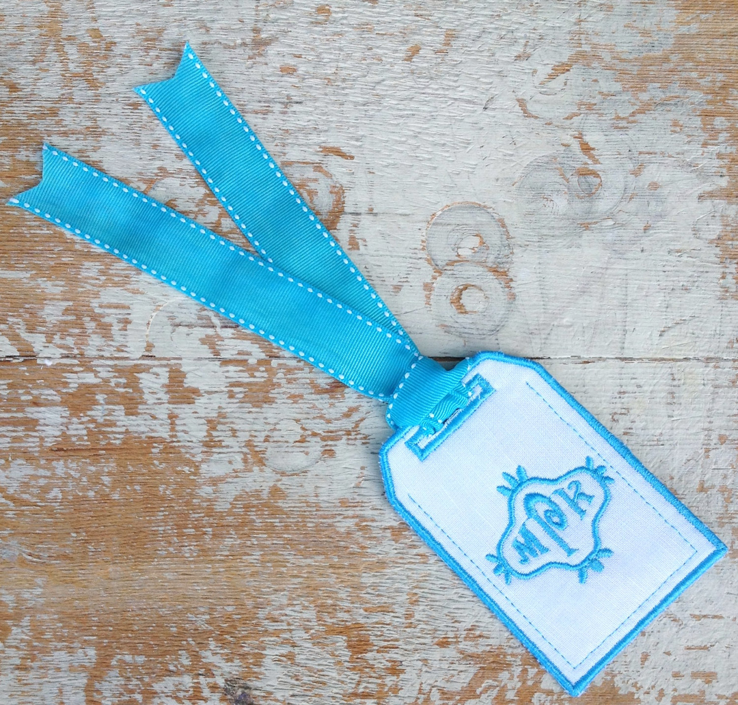 Luggage Tag Wedding Heirloom Custom Embroidered Personalized Gift ...